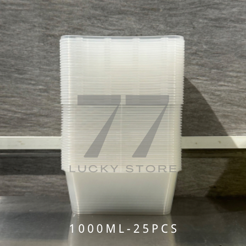1000ml Rectangular Plastic Food Container Disposable Bekas Makanan ...