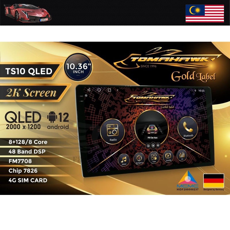 TOMAHAWK TS10 2K 360 Cam, DSP, 4G SIM Android Car Player | Shopee Malaysia