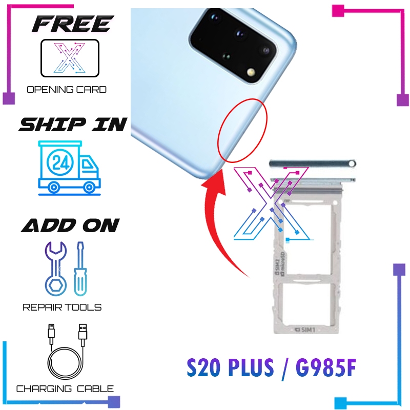 For Samsung S20 Plus G985F Sim Tray Sim Slot Sim Holder Phone Sim Card Tray Sim Adapter Card ...