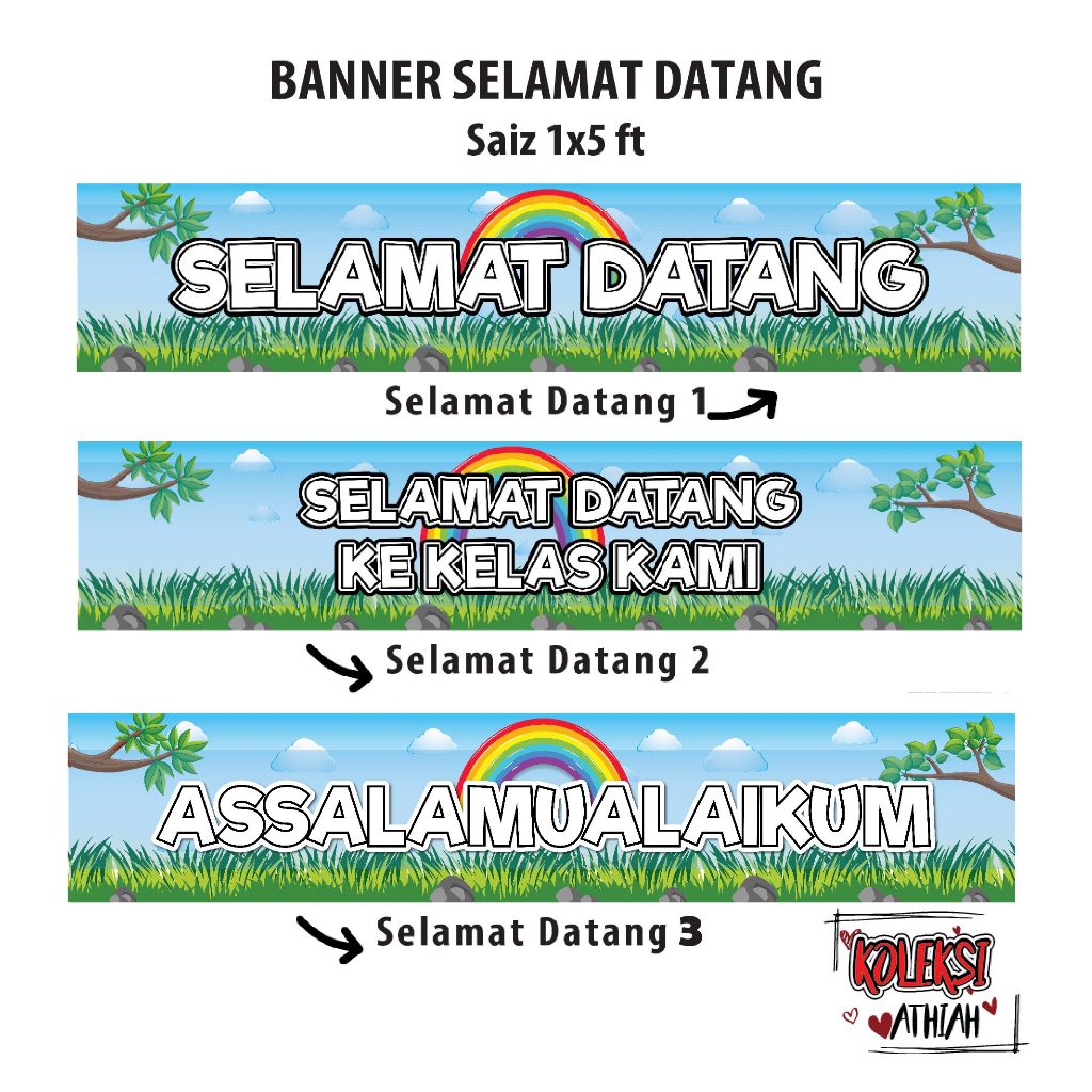 Banner saiz 1X5 ft / Banner Selamat Datang ke Kelas | Shopee Malaysia