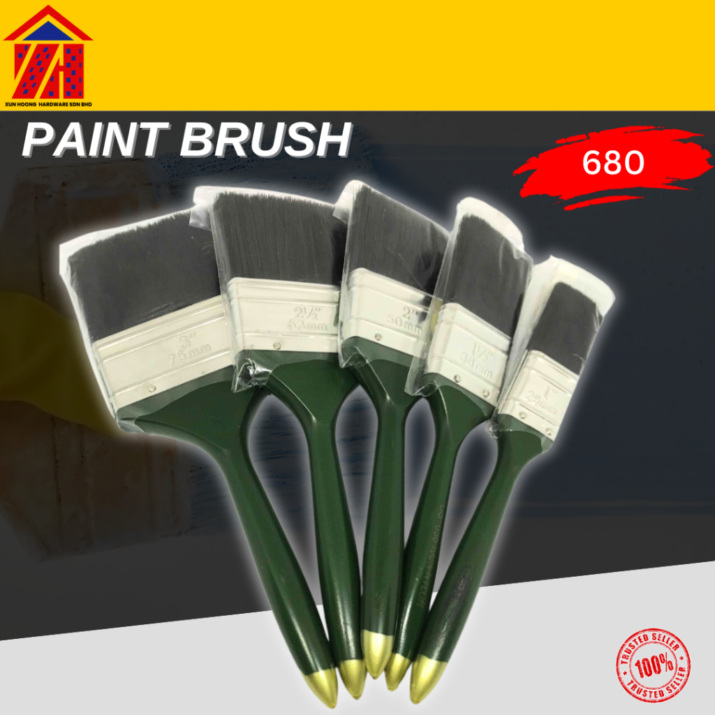 L MALL Paint Brush Berus Cat 680 With Wooden Handle Flat ( suitable for wall, wood and metal ...