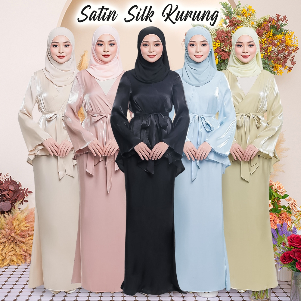 Baju KURUNG Moden Satin Sejuk Selesa Baju Kurung Muslimah Bridemaid ...