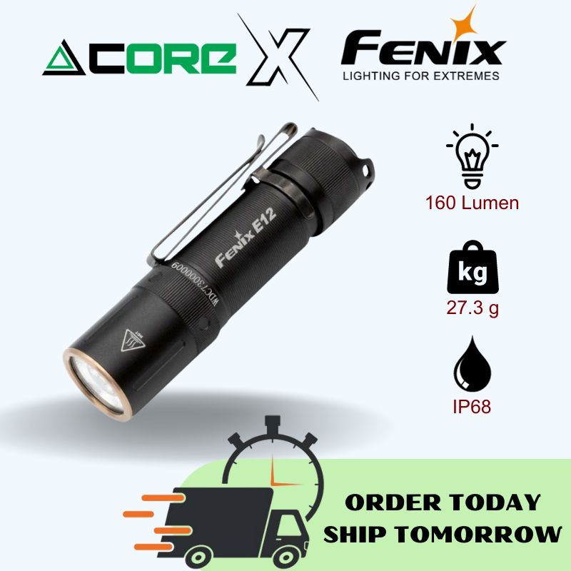 🔥100% ORIGINAL🔥 Fenix E12 V2.0 Cool White 160 Lumen Pocket Flashlight ...