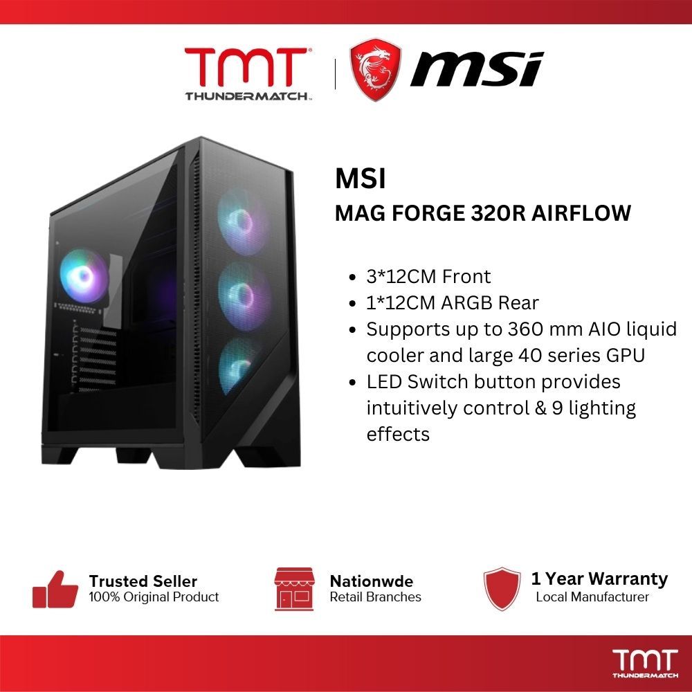TMT MSI MAG FORGE 320R Air Flow ATX Casing | Shopee Malaysia