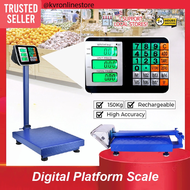 150KG Rechargeable Market Platform Digital Scale Electronic Weight ...