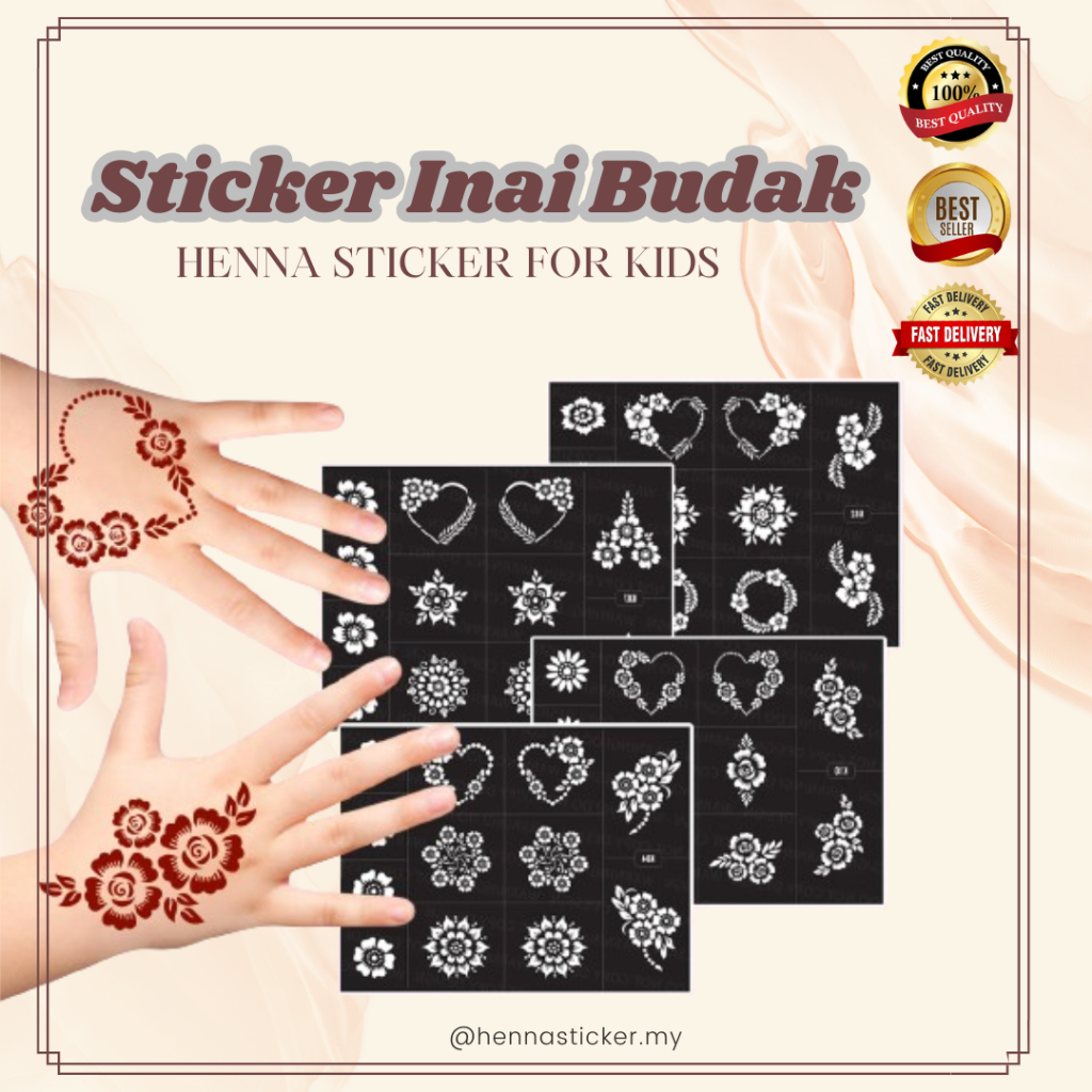 STICKER INAI BUDAK @ KANAK2 / HENNA STICKER STENCIL FOR KIDS | Shopee ...