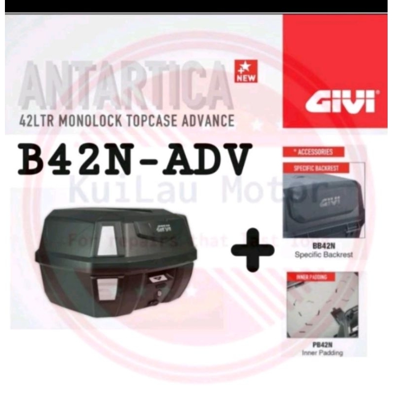 GIVI BOX B42N ADV 42LITER ANTARTICA MONOLOCK TOP BOX | Shopee Malaysia