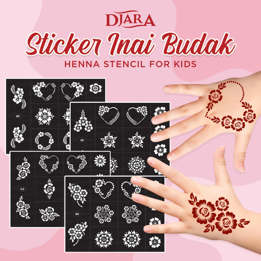 STICKER INAI BUDAK @ KANAK2 / HENNA STICKER STENCIL FOR KIDS | Shopee ...