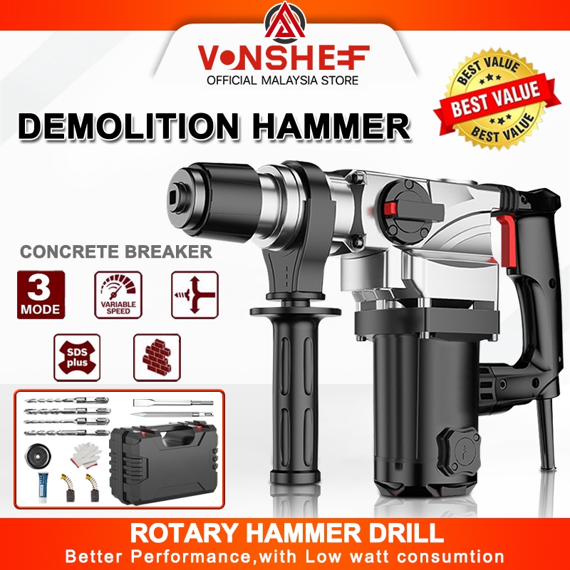 Rotary Hammer Impact Drill Heavy Electric Hammer Tools Demolition ...