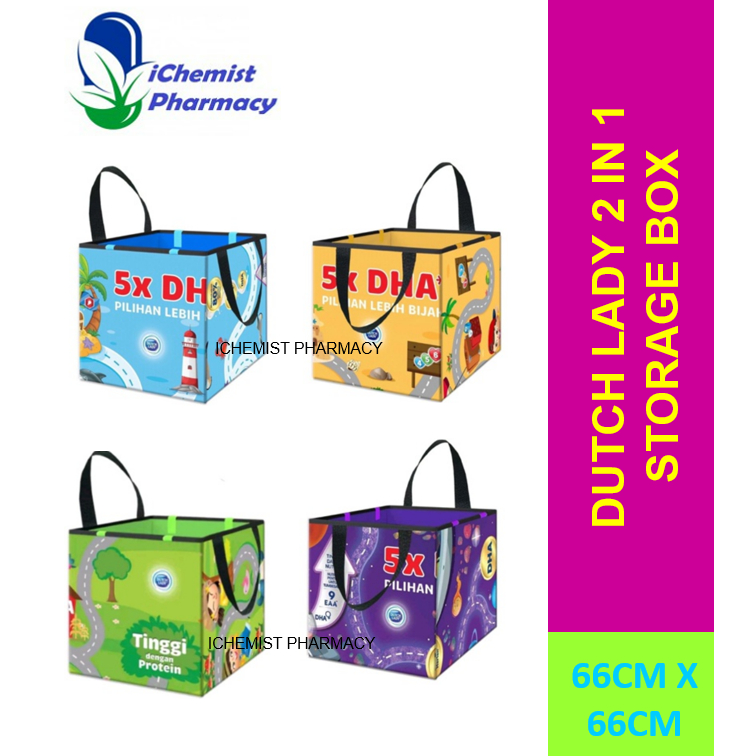 DUTCH LADY 2 IN 1 STORAGE BOX 66CM X 66CM STORAGE BOX / PLAYMAT ...