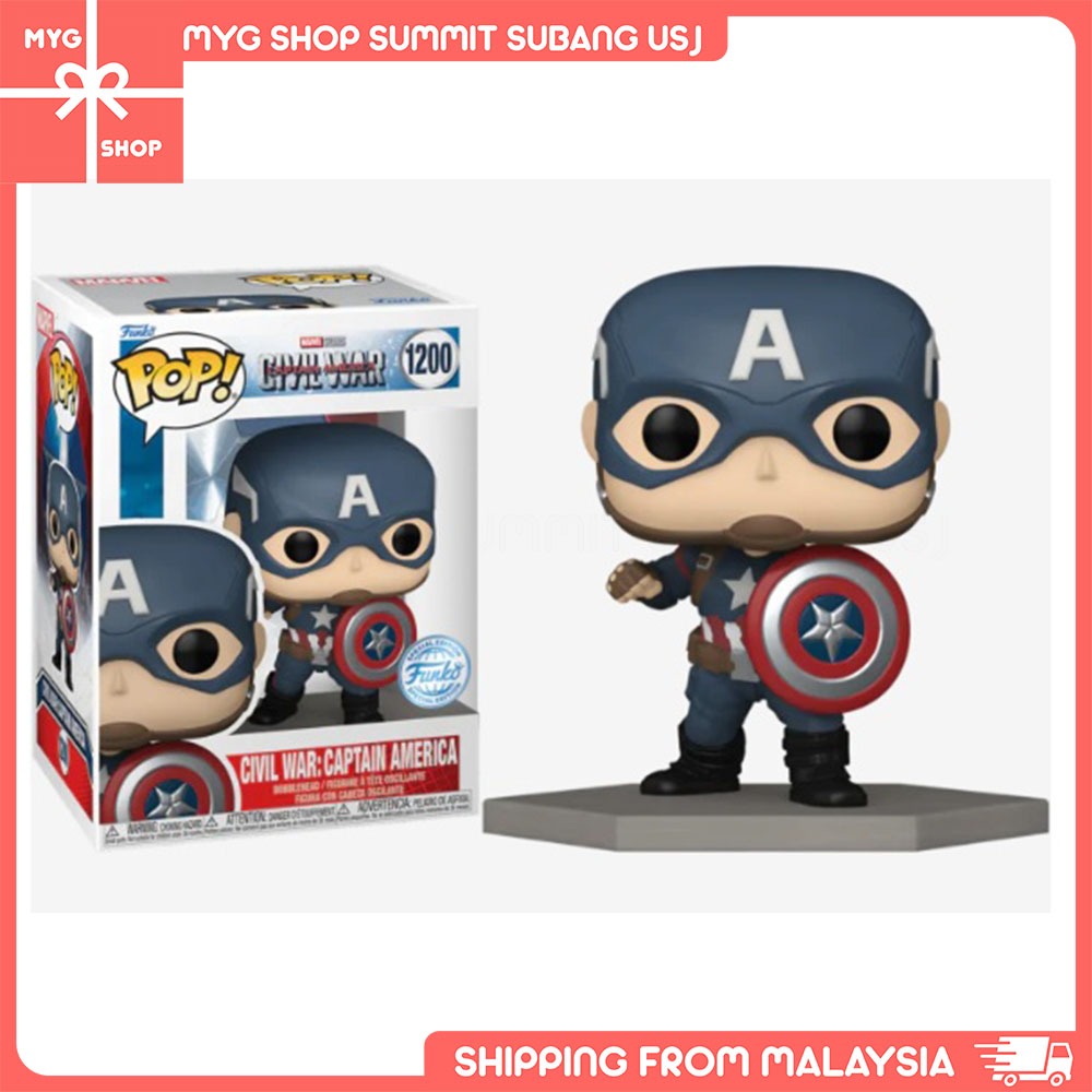 Funko Pop Captain America 1200 Marvel Captain America Civil War Bobble ...