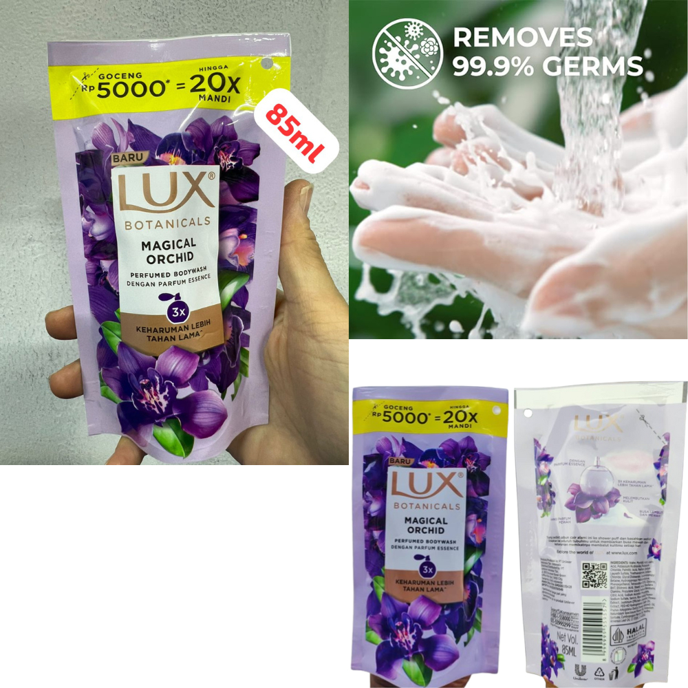 LUX BODY WASH SABUN MANDI 1 POUCH*85ML TRAVEL PACK ASLI INDONESIA HALAL LUX BODYWASH MINI HOTEL ...