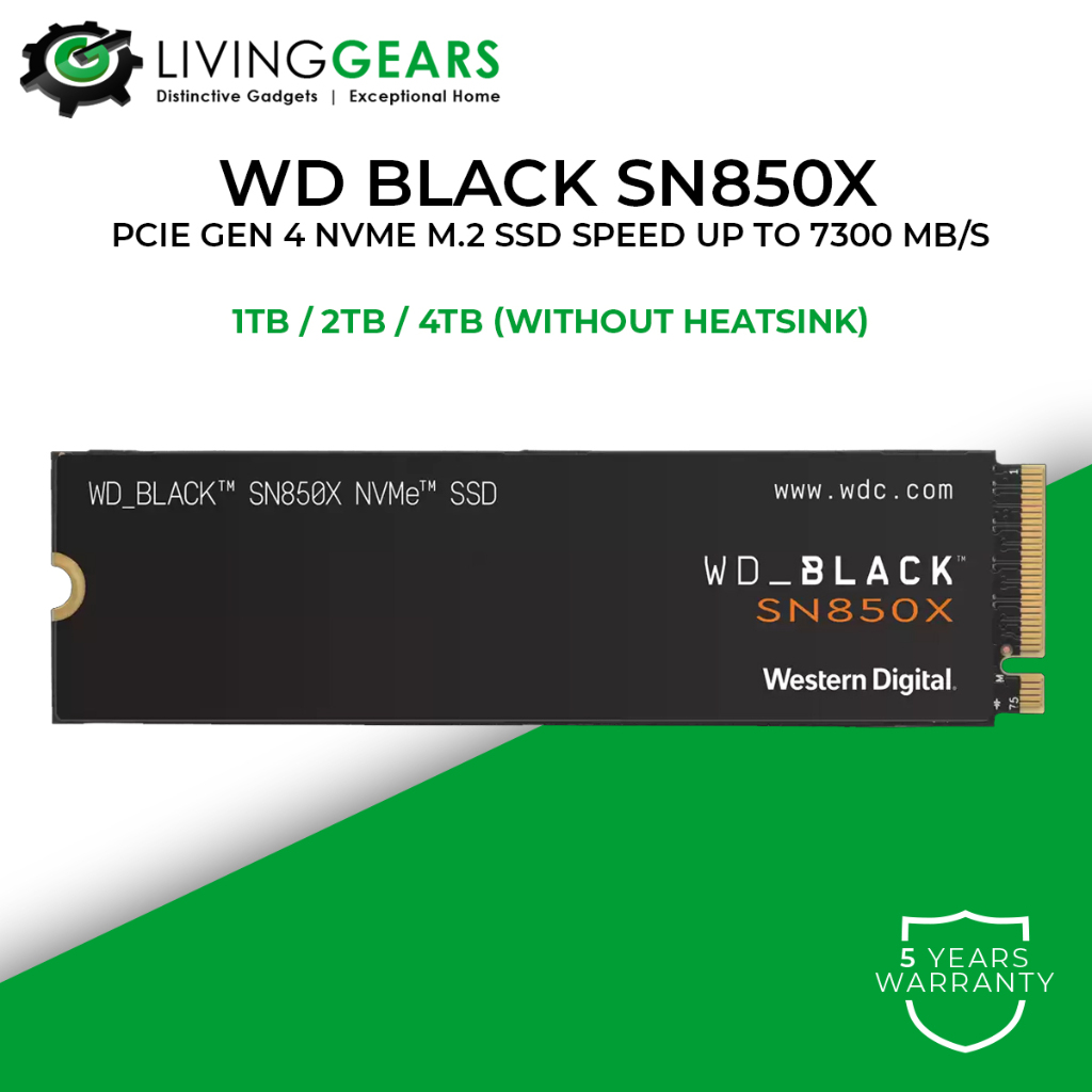 WD Western Digital Black Series SN850X ( 1TB/2TB/4TB ) Pci-e Gen 4 M.2 ...