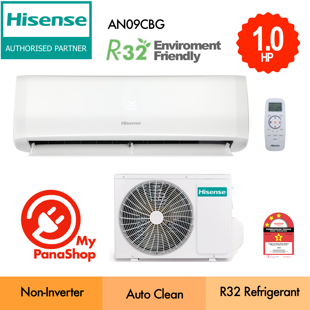 Hisense AirCond R32 Auto Clean Air Conditioner ( 1.0HP - 2.0HP ...