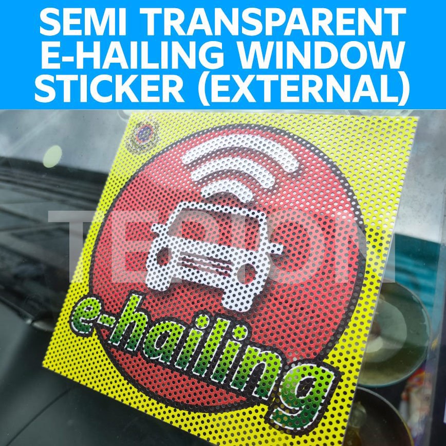 Semi Transparent Ehailing (E-hailing) Window Sticker JPJ MyCar Mula ...