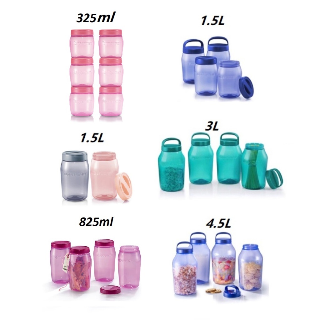 🔥HOT ITEM🔥Tupperware Universal Jar Quad 325ml/550ml/ 825ml/ 1.5L/ 3L ...