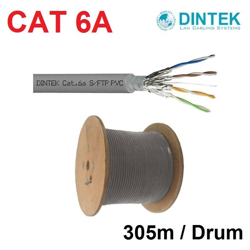 DINTEK CAT6A 4P F/UTP SHIELDED SOLID CABLE 305M/REEL (1103-06011) GRAY | Shopee Malaysia