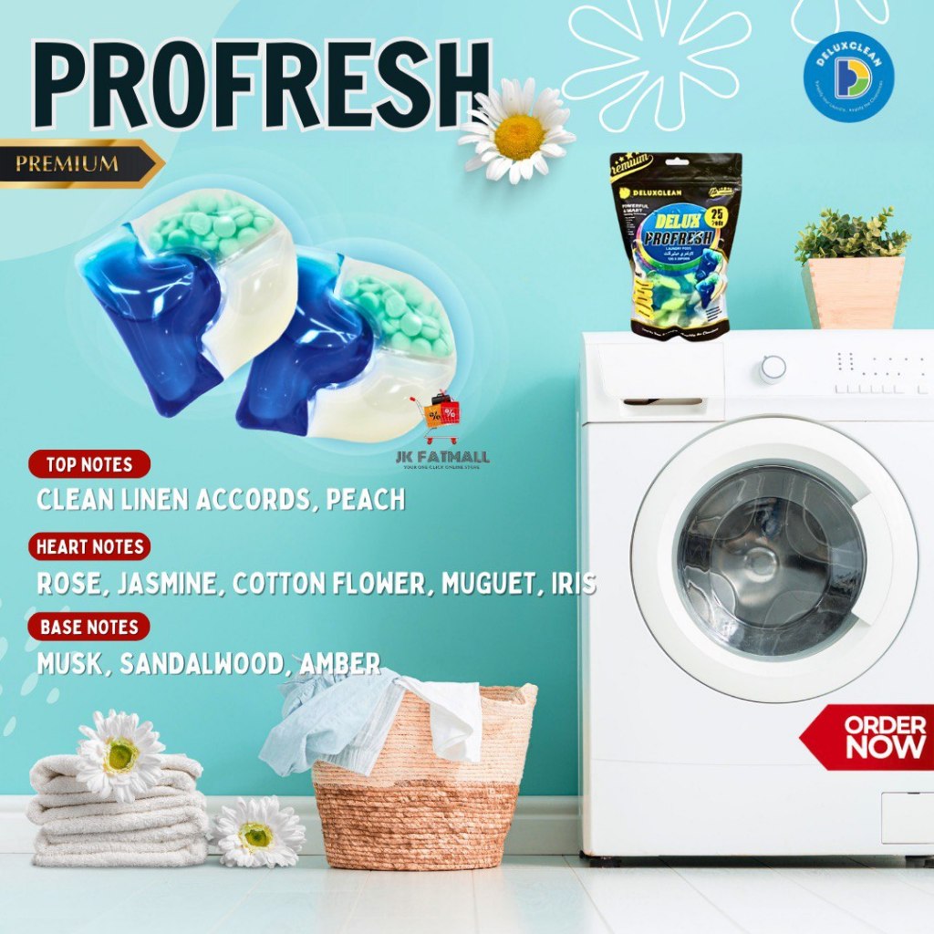 Deluxclean 5 in 1 Super Laundry Capsule Pods (25pcs x 12g) Suitable for Sensitive Skin Detergent ...