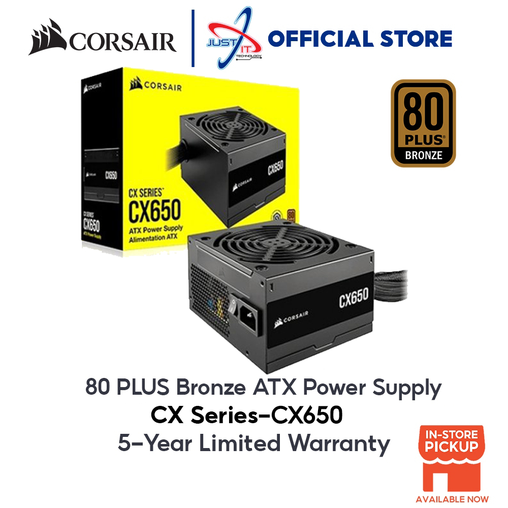 CORSAIR CX SERIES CX550(550W) / CX650(650W) / CX750(750W) 80 PLUS BRONZE POWER SUPPLY PSU (CP ...