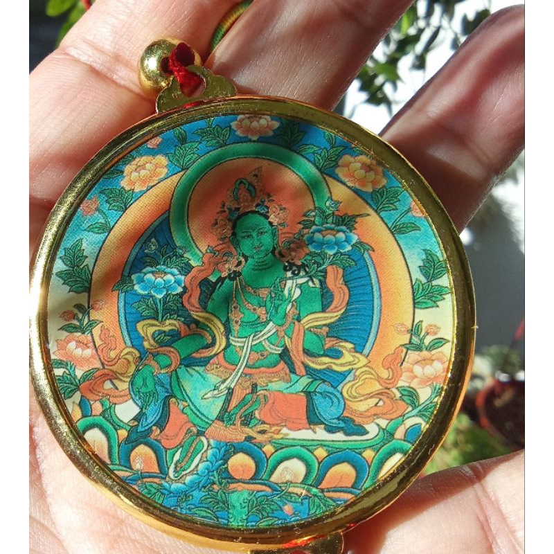 TIBETAN GREEN TARA WITH TEN FOLD KALA CHAKRA SYMBOLS BLESSED PENDANT ...