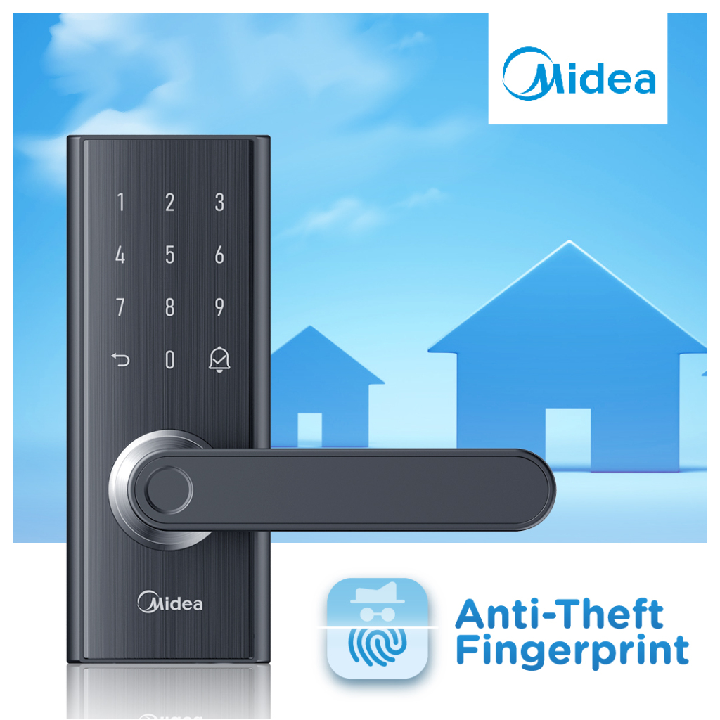 Midea SecureKey Pro Smart Door Lock with Fingerprint, Password & RFID ...