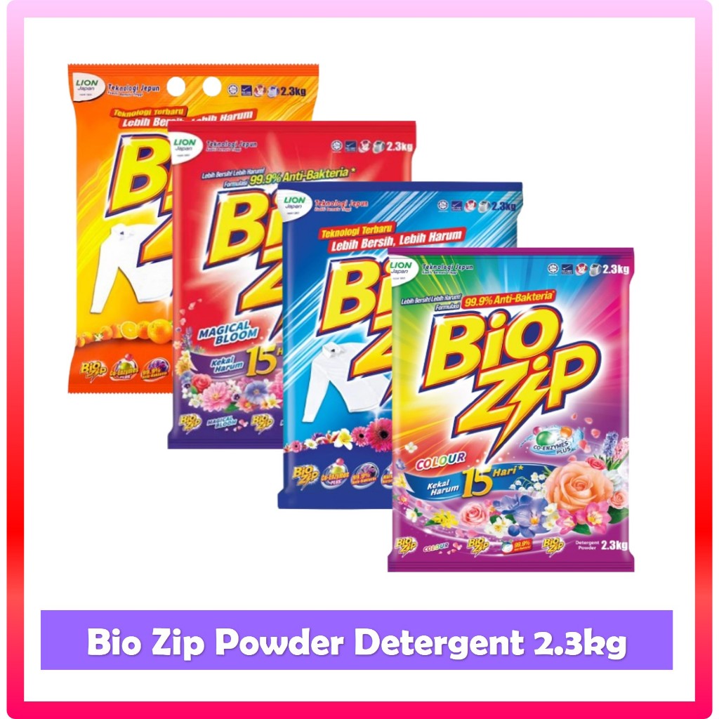 Bio Zip Detergent Powder 2.3kg Assorted | Shopee Malaysia