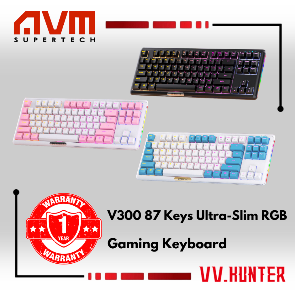 AVM VV.HUNTER V300 87 Keys RGB Mechanical Gaming Keyboard | Shopee Malaysia