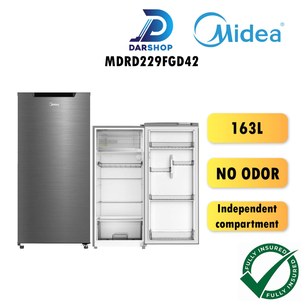 Midea Single Door Fridge 163L Gross Refrigerator Peti Sejuk Peti Ais 1 Pintu Murah 冰箱 ...