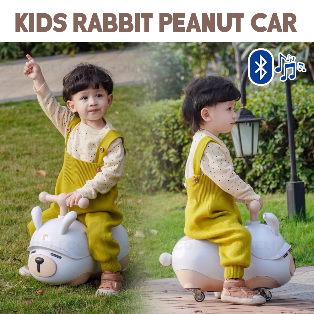 KIDS RABBIT PEANUT CAR Toddler Twist Car LED WheelsSwing Car Kereta ...