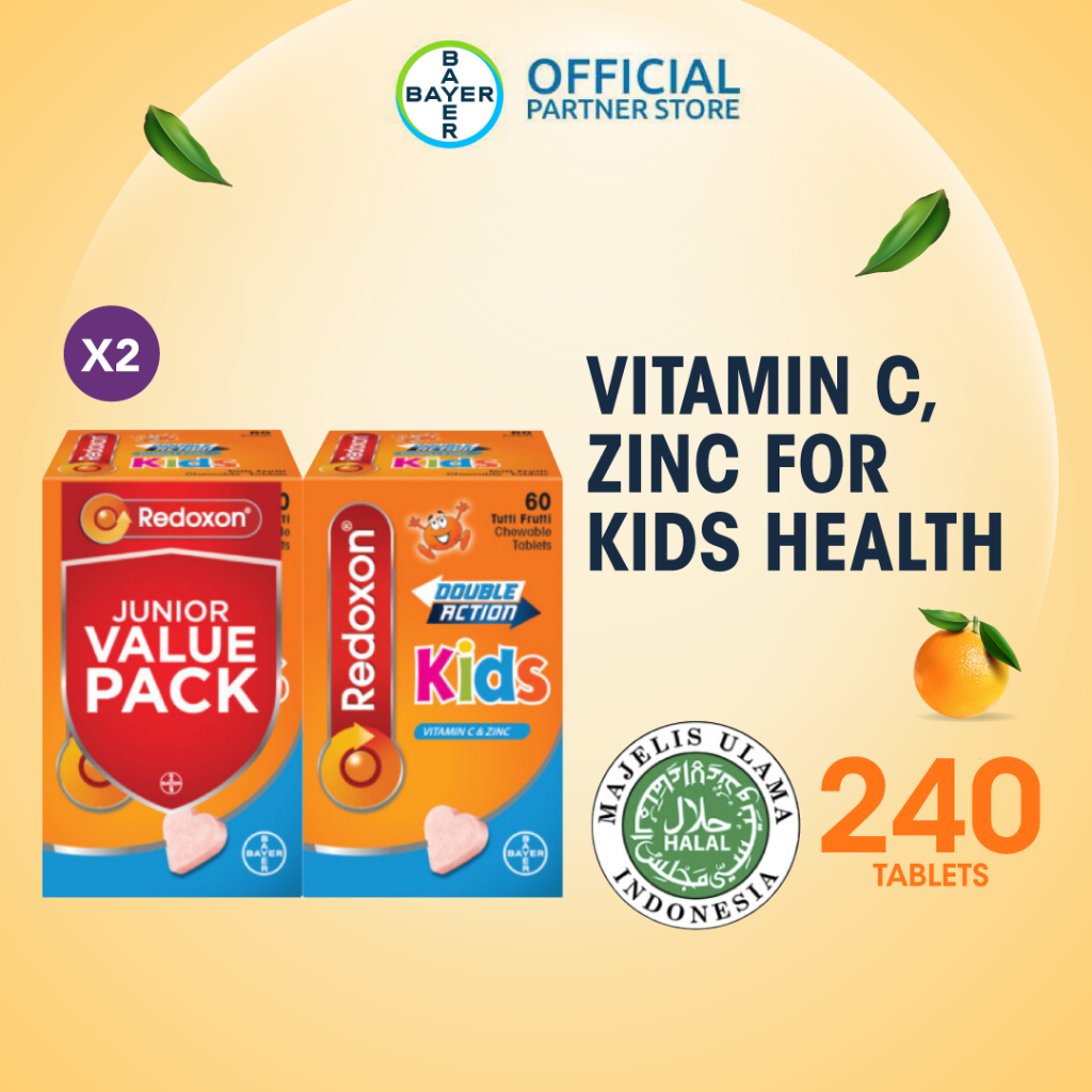 Redoxon Kids Double Action Chewable Tablets (60's) [Twin Pack x 2 ...