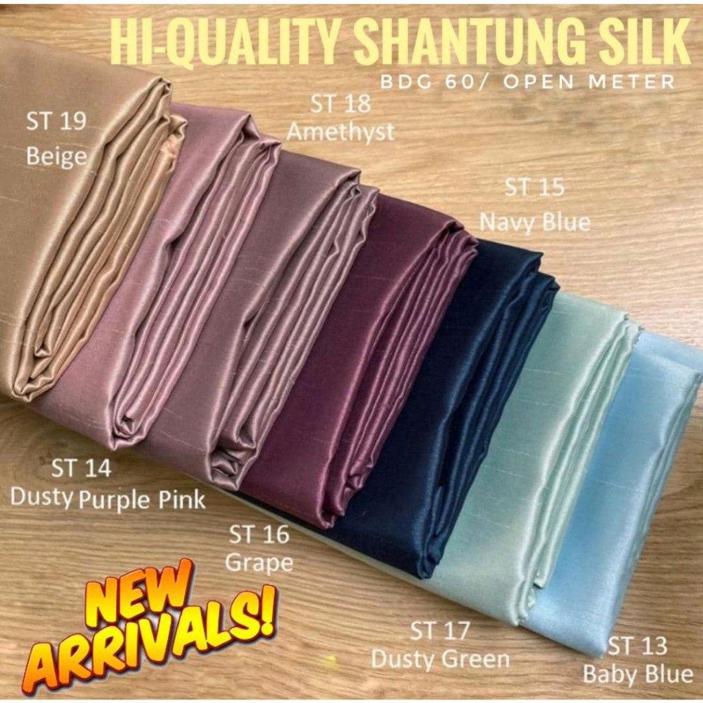 Kain Pasang Korean Shantung Shining Silk | Kain Raya 2024 | 0.5 Meter ...