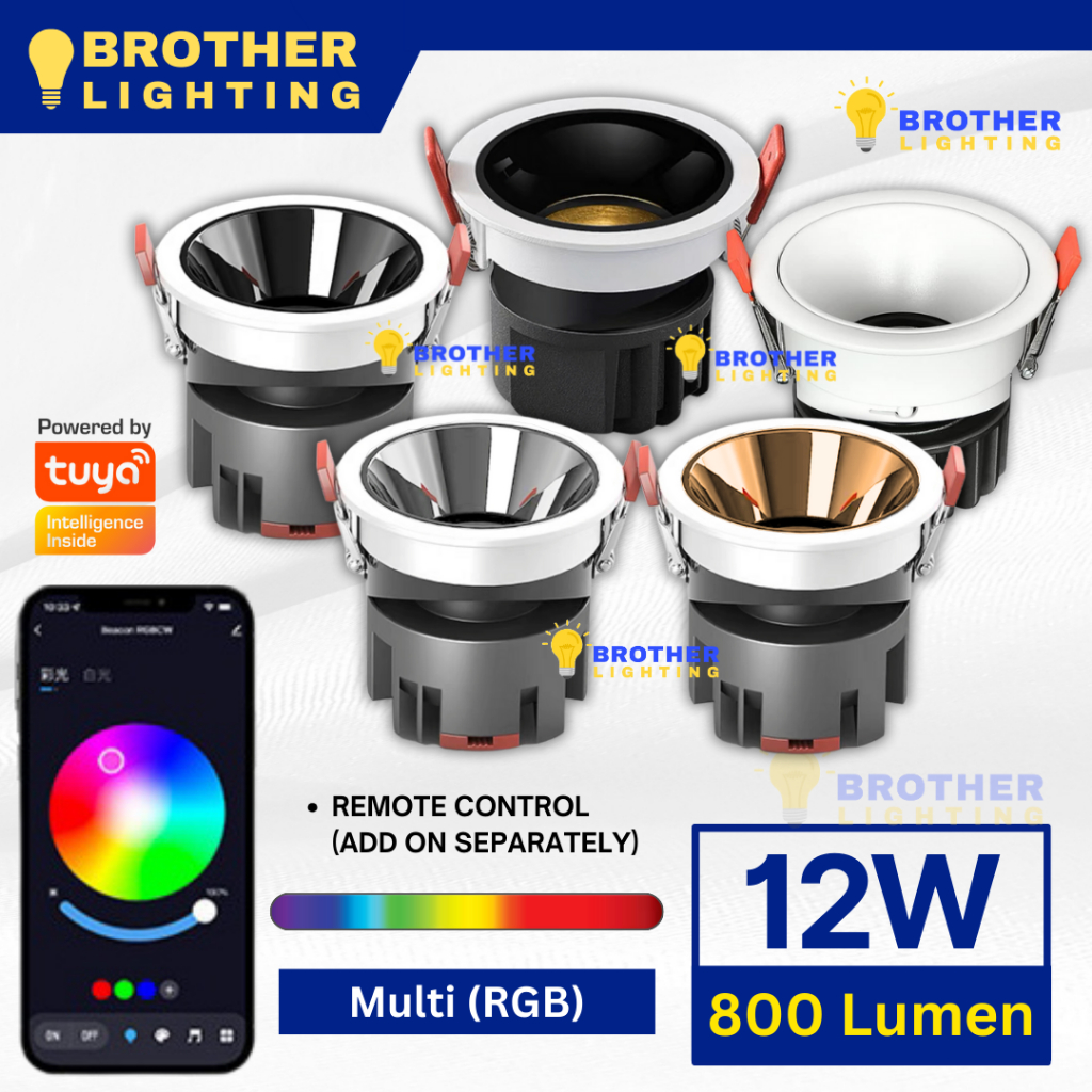 [Smart Anti Glare] 12W RGB LED Eye ball Recessed Spotlight LED Eyeball ...