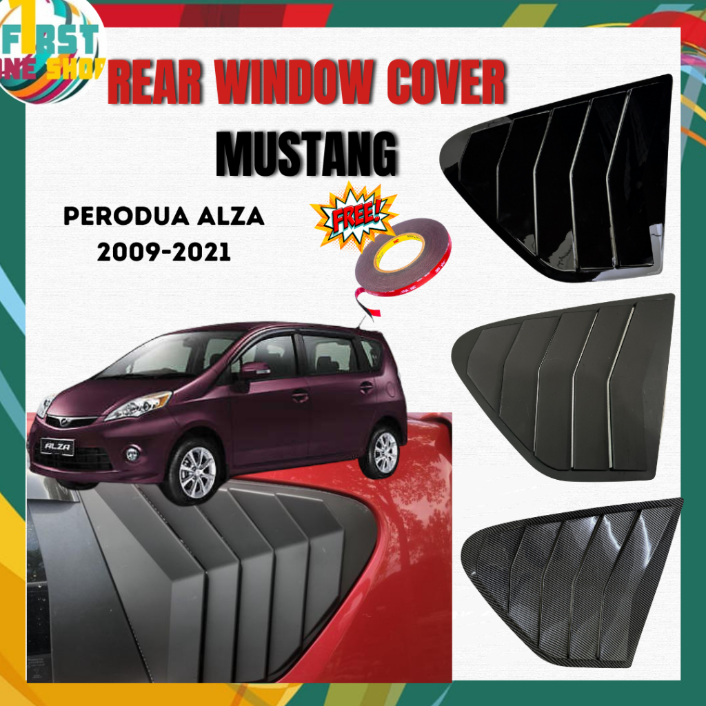 Perodua Alza 2009-2021 Mustang Rear Window Side Louver Rear Window Side ...