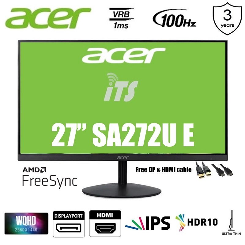 Acer 27" SA272U EBI 100Hz / SA272U G0 120Hz Ultra Slim IPS 1ms WQHD ...