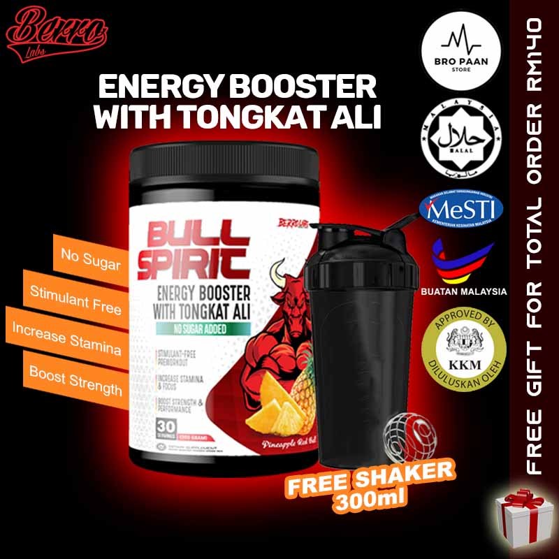 Berro Labs Pre-Workout Bull Spirt Energy Booster (300gram) - Stamina ...