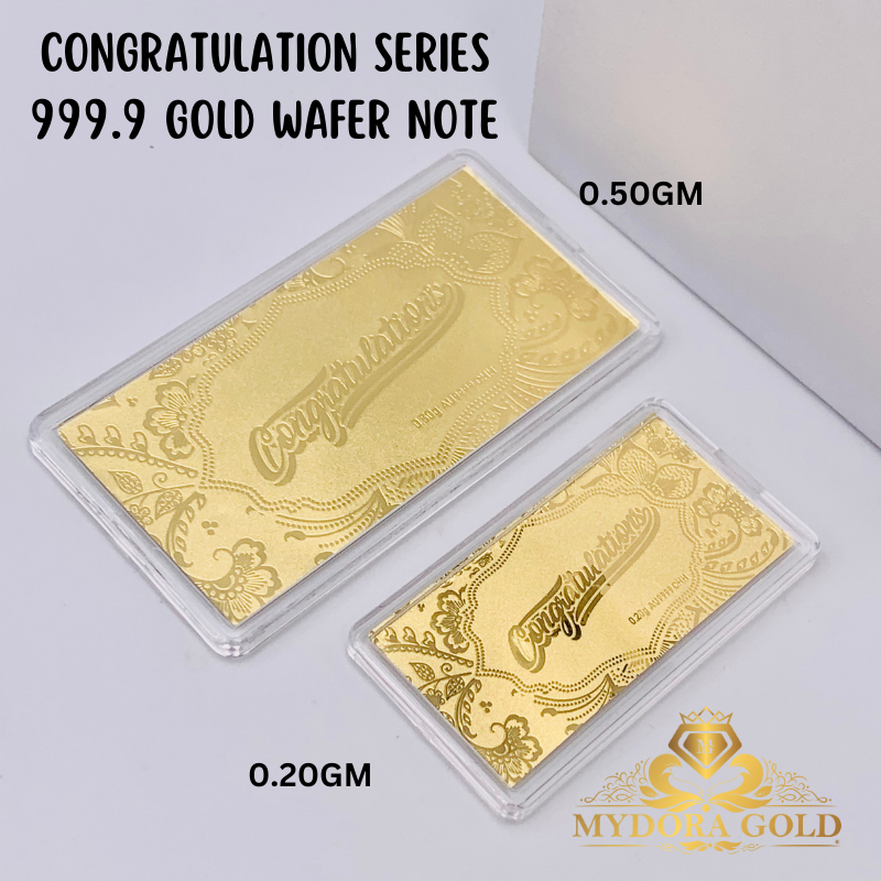 MYDORA Congratulation Series | 999.9 Gold Wafer Note | Shopee Malaysia