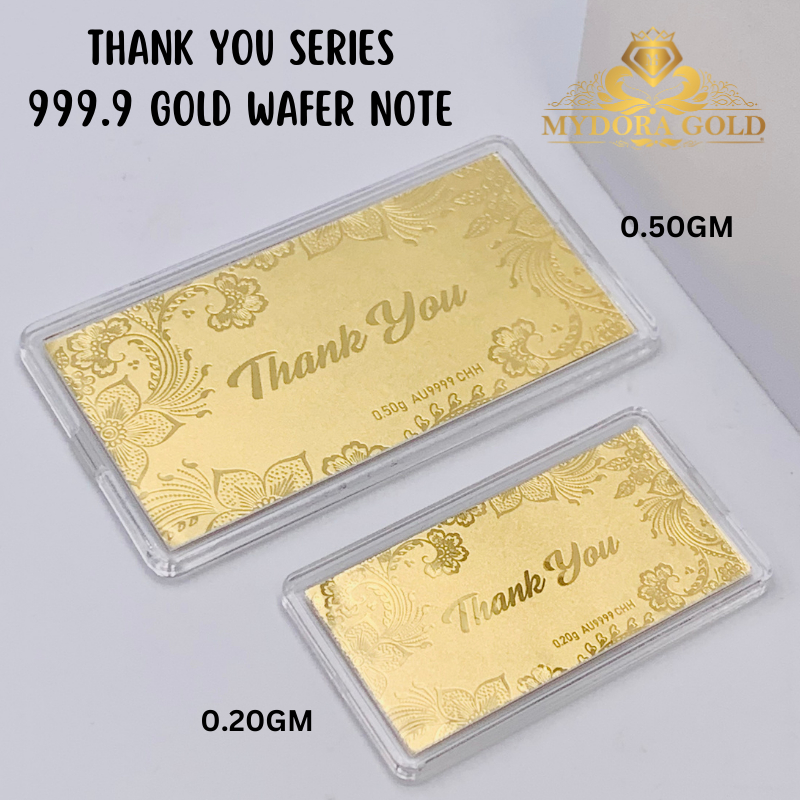 MYDORA Thank You Series | 999.9 Gold Wafer Note | Shopee Malaysia