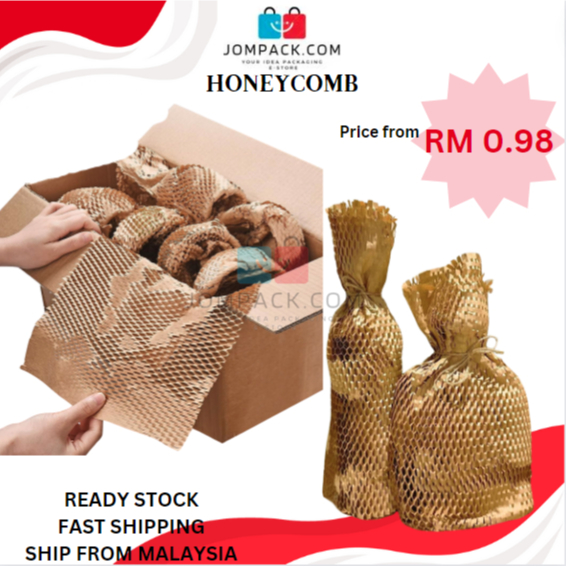 Honeycomb Paper (50cm/40cm x 1m/5m) Biodegradable Honeycomb Paper Wrap ...