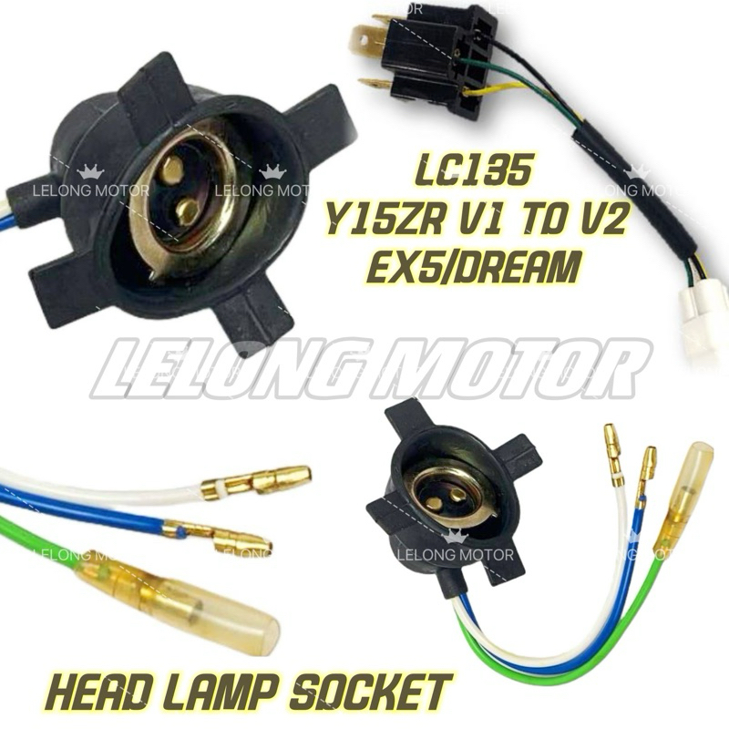 LC135 Y15ZR V1 TO V2 EX5 DREAM KRISS FL C70 GBO HEAD LAMP SOCKET HEAD LIGHT SOCKET | Shopee Malaysia