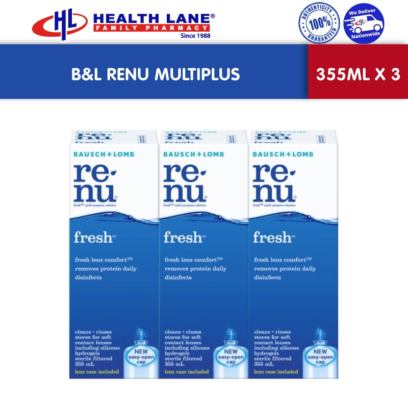BAUSCH & LOMB RENU MULTIPLUS (355ML x 3) | Shopee Malaysia