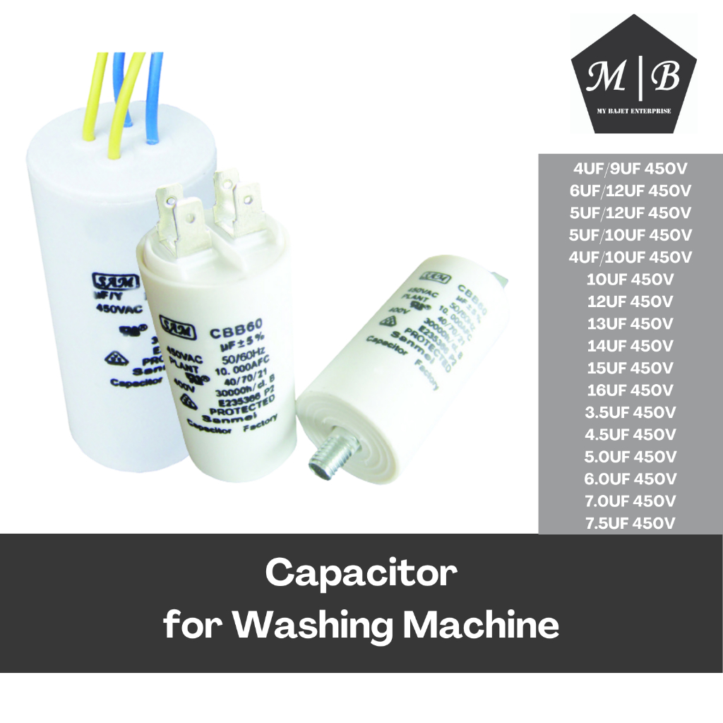 [ 1 𝙥𝙘] 2 in 1 Capacitor for Washing Machine / Kapasitor untuk Mesin ...