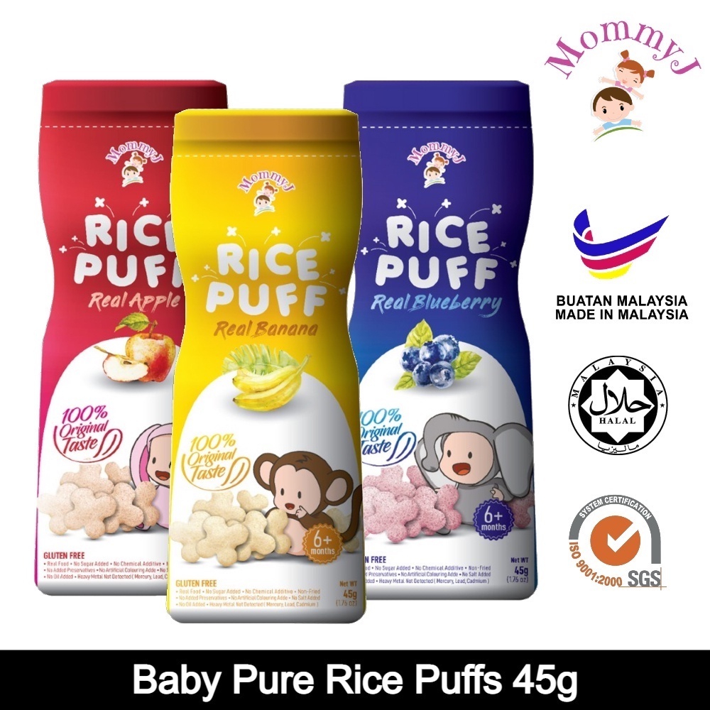 MommyJ Pure Rice Puffs 6m+ (45g) | Shopee Malaysia