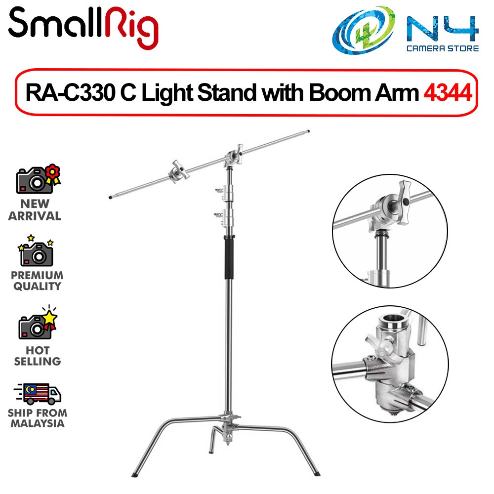 SMALLRIG RA-C330 C Light Stand with Boom Arm 4344 Suitable For Live ...