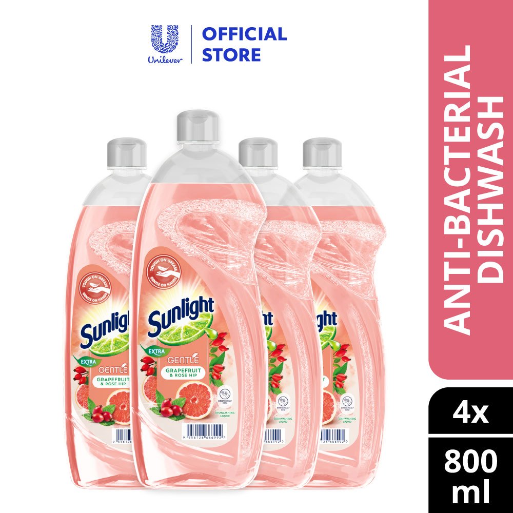 [Bundle of 4] Sunlight Dishwash Liquid Gentle Grapefruit & Rose Hip ...