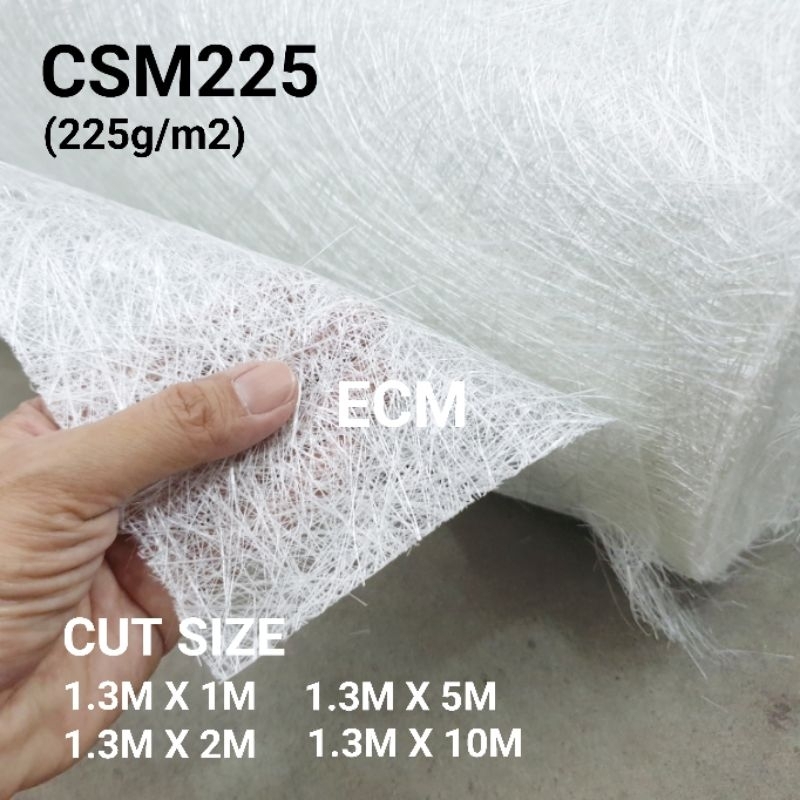 KAIN FIBER 225GSM / CSM225 (1M-10M) FIBERGLASS CHOPPED STRAND MAT (1.3 ...