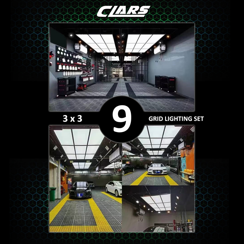 Clars 9 Grids LED Lighting Panel Set/ For Car Detailing Car Wash ...