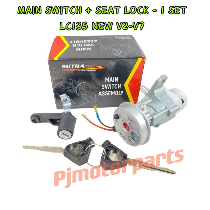 YAMAHA LC135 NEW V2 V3 V4 V5 V6 V7 ( 1 SET ) MAIN SWITCH & SEAT LOCK ...