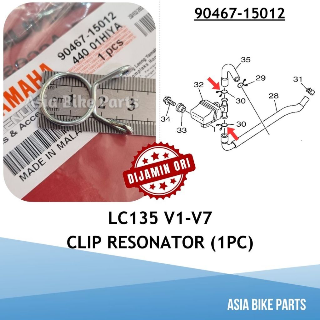 Yamaha Original LC135 V1 V2 V3 V4 V5 V6 V7 4S 5S Resonator Clip - 90467-15012 | Shopee Malaysia