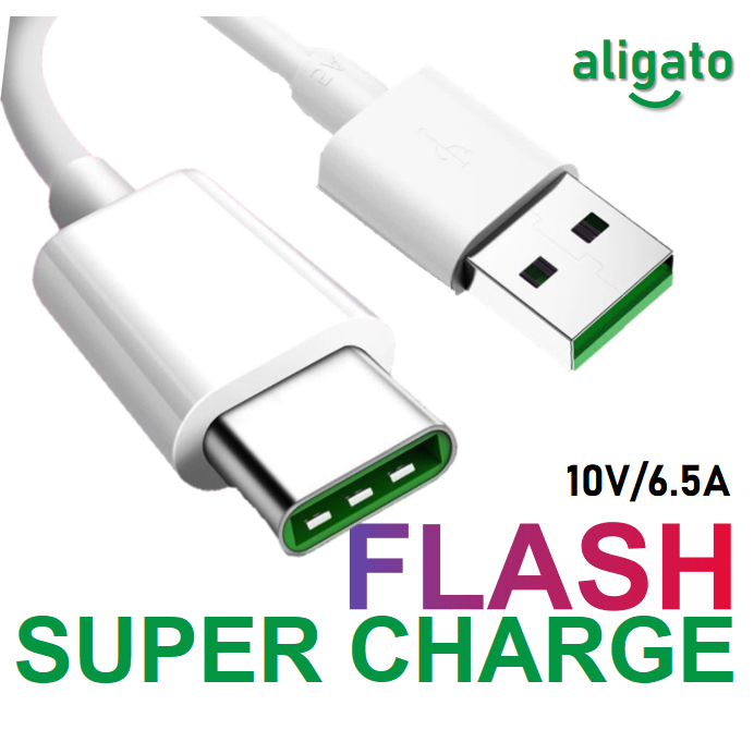 Aligato Flash Charge 6.5A Type C 65W or 4A Micro USB 1 Meter Cable Data ...