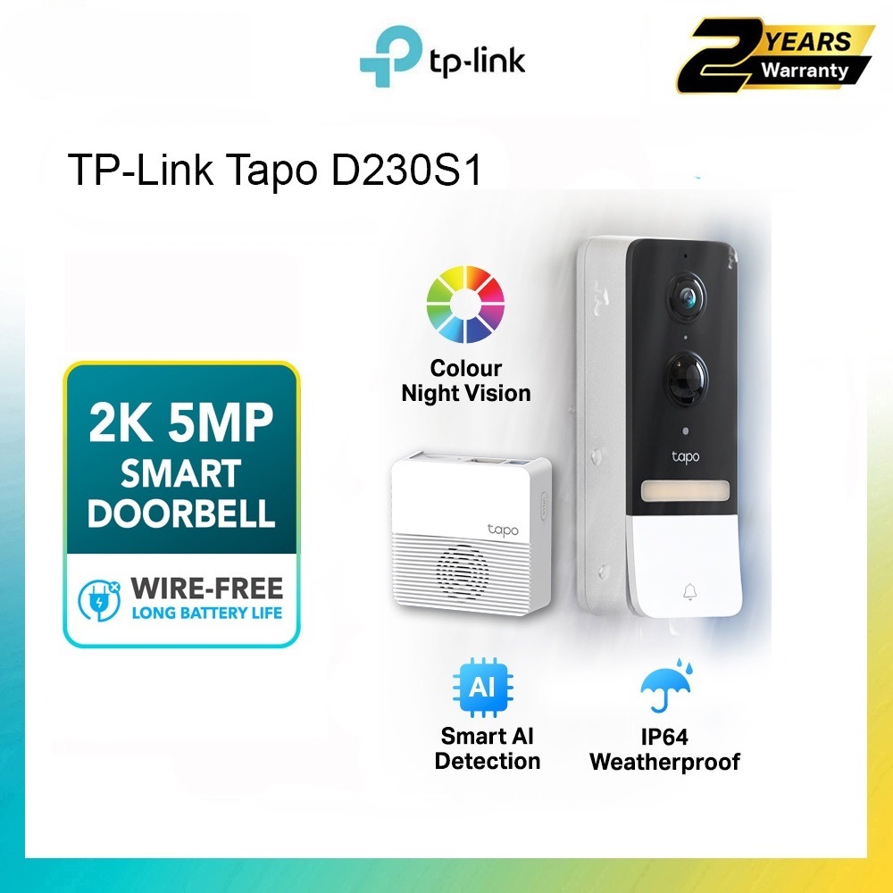 TP-Link Tapo D230S1 5MP Camera Weatherproof Smart Wireless WiFi Video ...